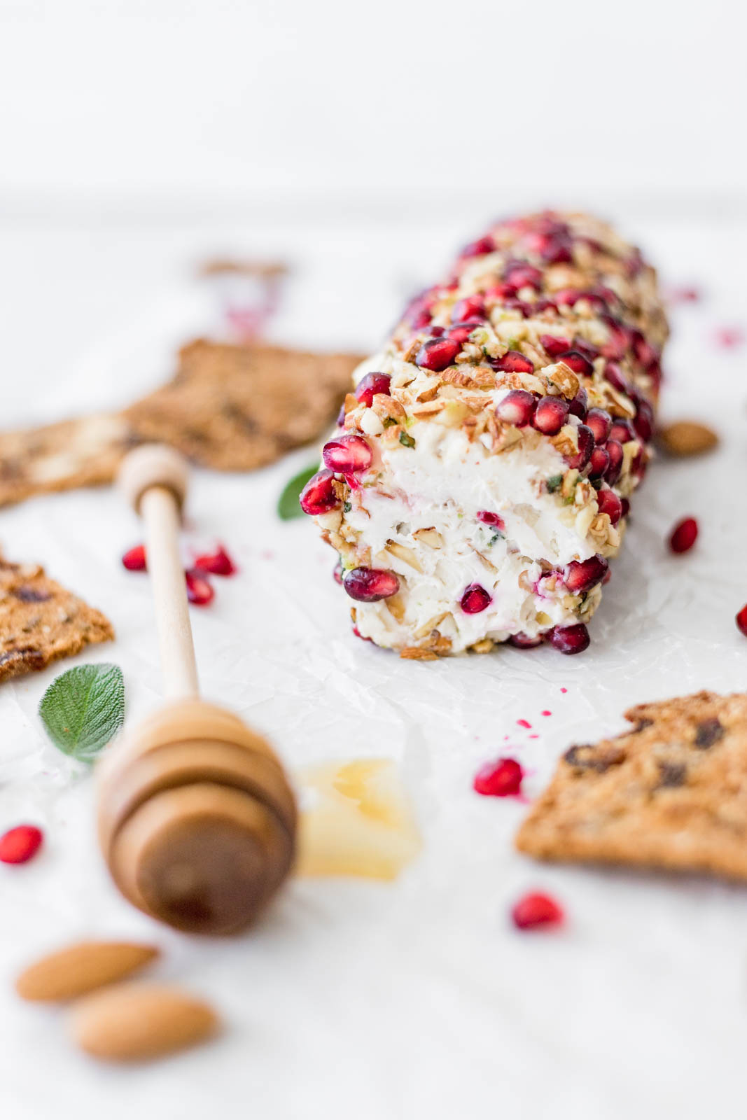 Almond and Pomegranate Cheese Log | Cravings Journal