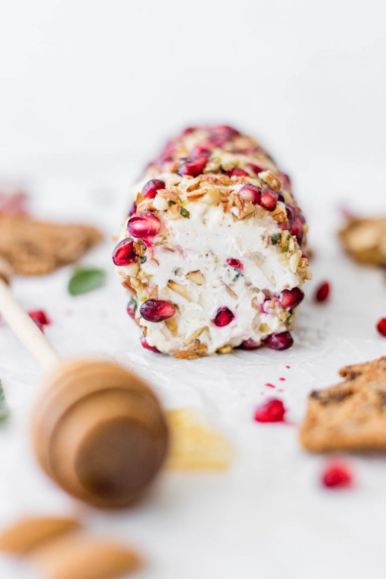 Almond and Pomegranate Cheese Log | Cravings Journal