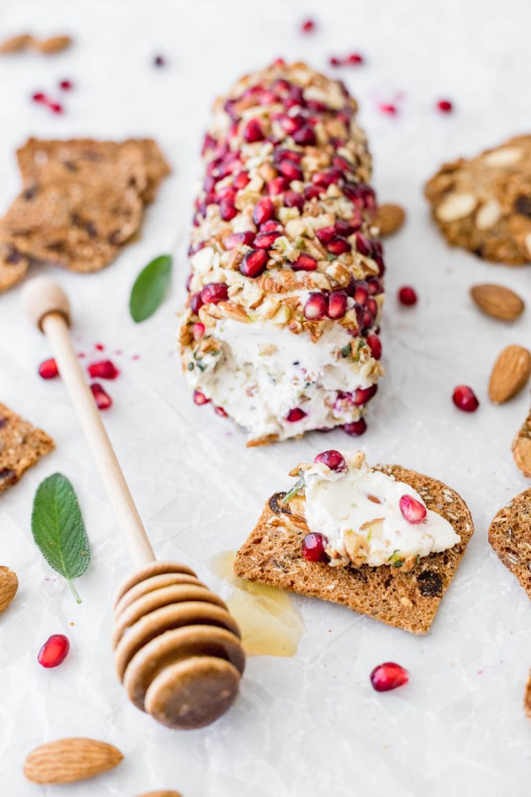 Almond and Pomegranate Cheese Log | Cravings Journal