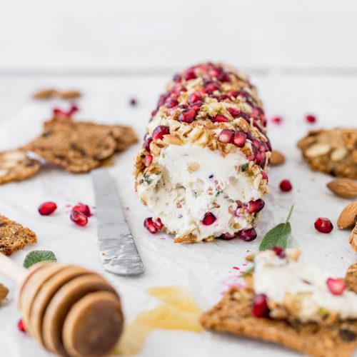 Almond and Pomegranate Cheese Log | Cravings Journal