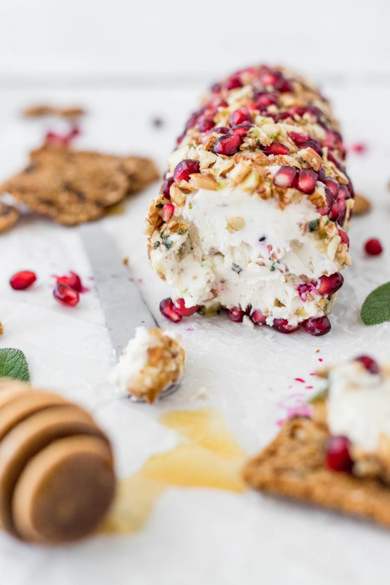 Almond and Pomegranate Cheese Log | Cravings Journal