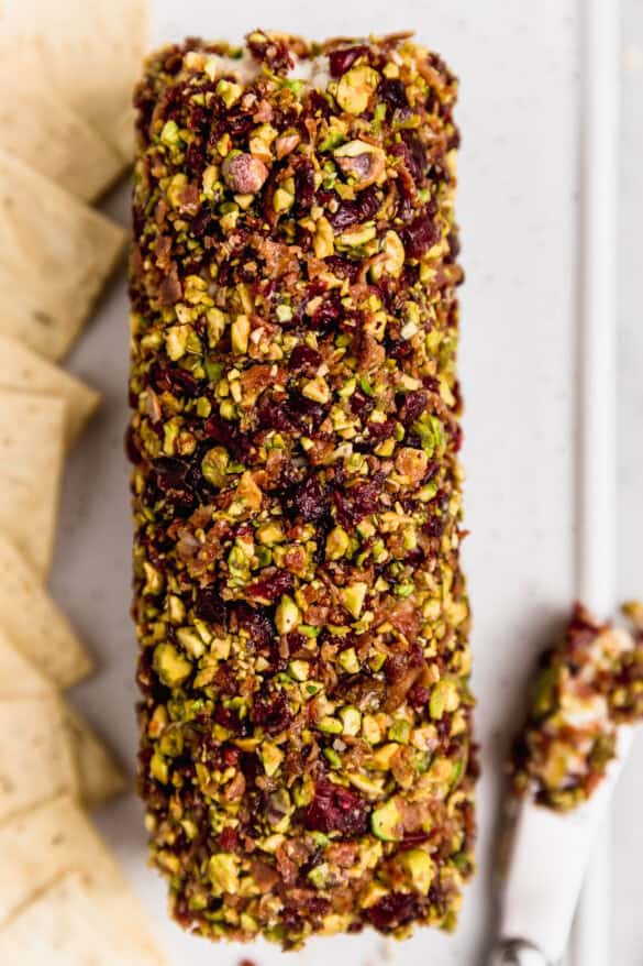 Cheese Log with Cranberries, Pistachios, Bacon and Honey | Cravings Journal