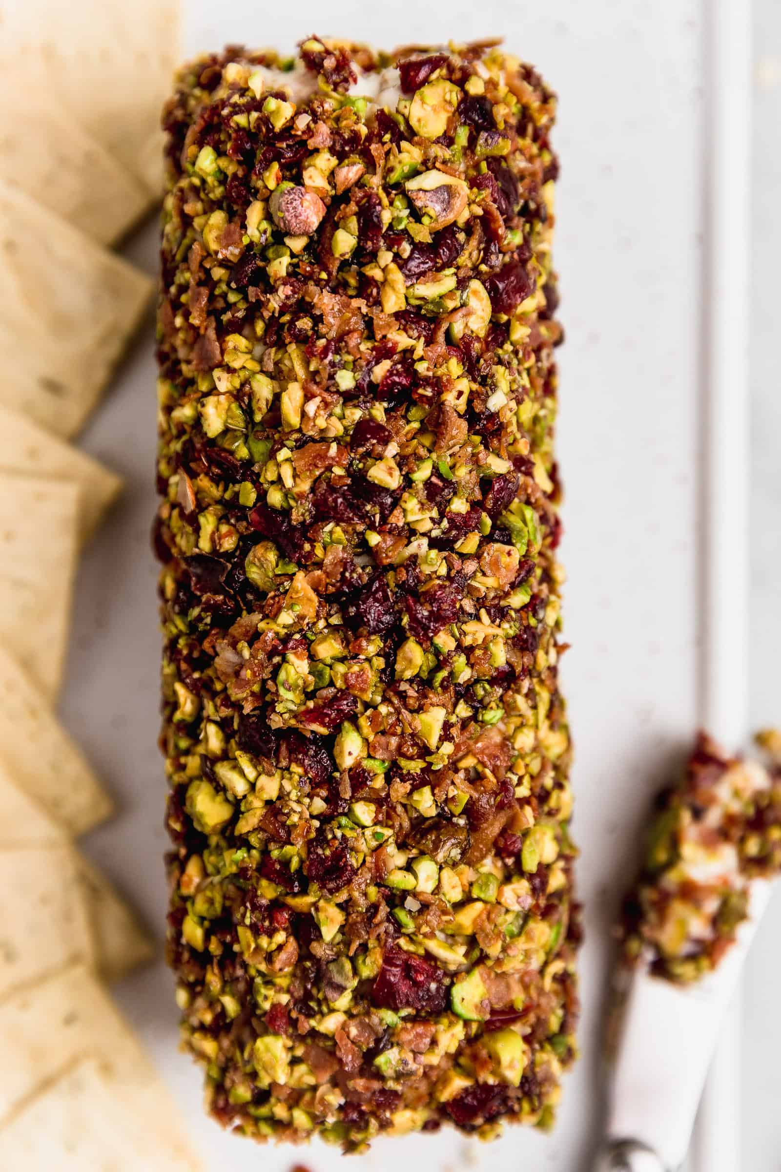 Cheese Log with Cranberries, Pistachios, Bacon and Honey | Cravings Journal