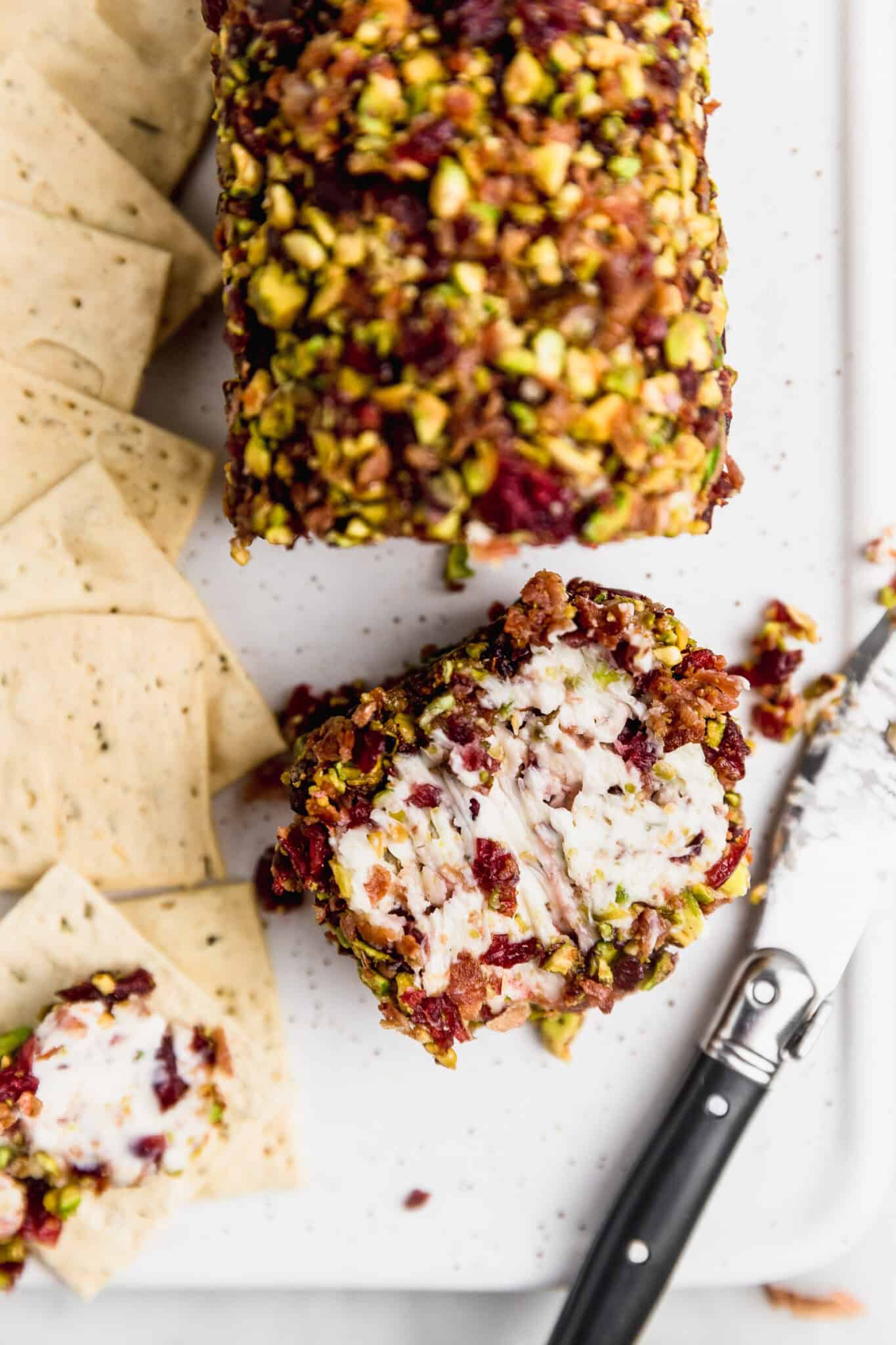 Cheese Log with Cranberries, Pistachios, Bacon and Honey | Cravings Journal