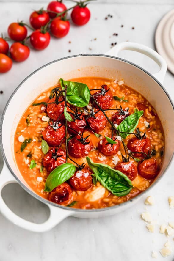 Caprese Risotto with Roasted Tomatoes | Cravings Journal