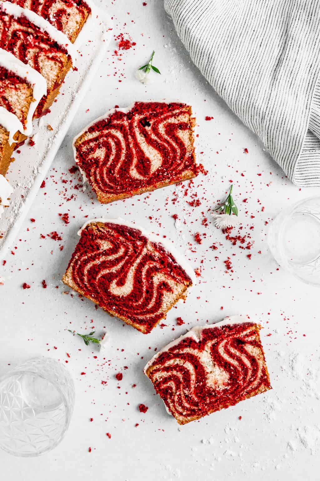 Red Velvet Marble Loaf Cake with Frosting Recipe | Cravings Journal