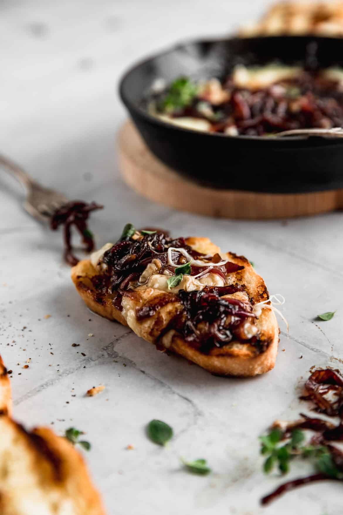 Provolone cheese with balsamic caramelized onions | Cravings Journal