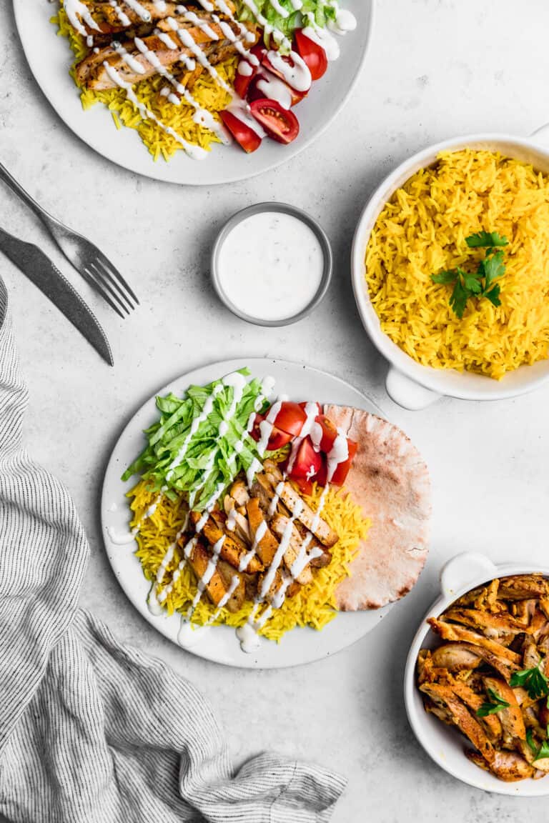 Chicken Over Rice Halal Cart Style with White Sauce | Cravings Journal