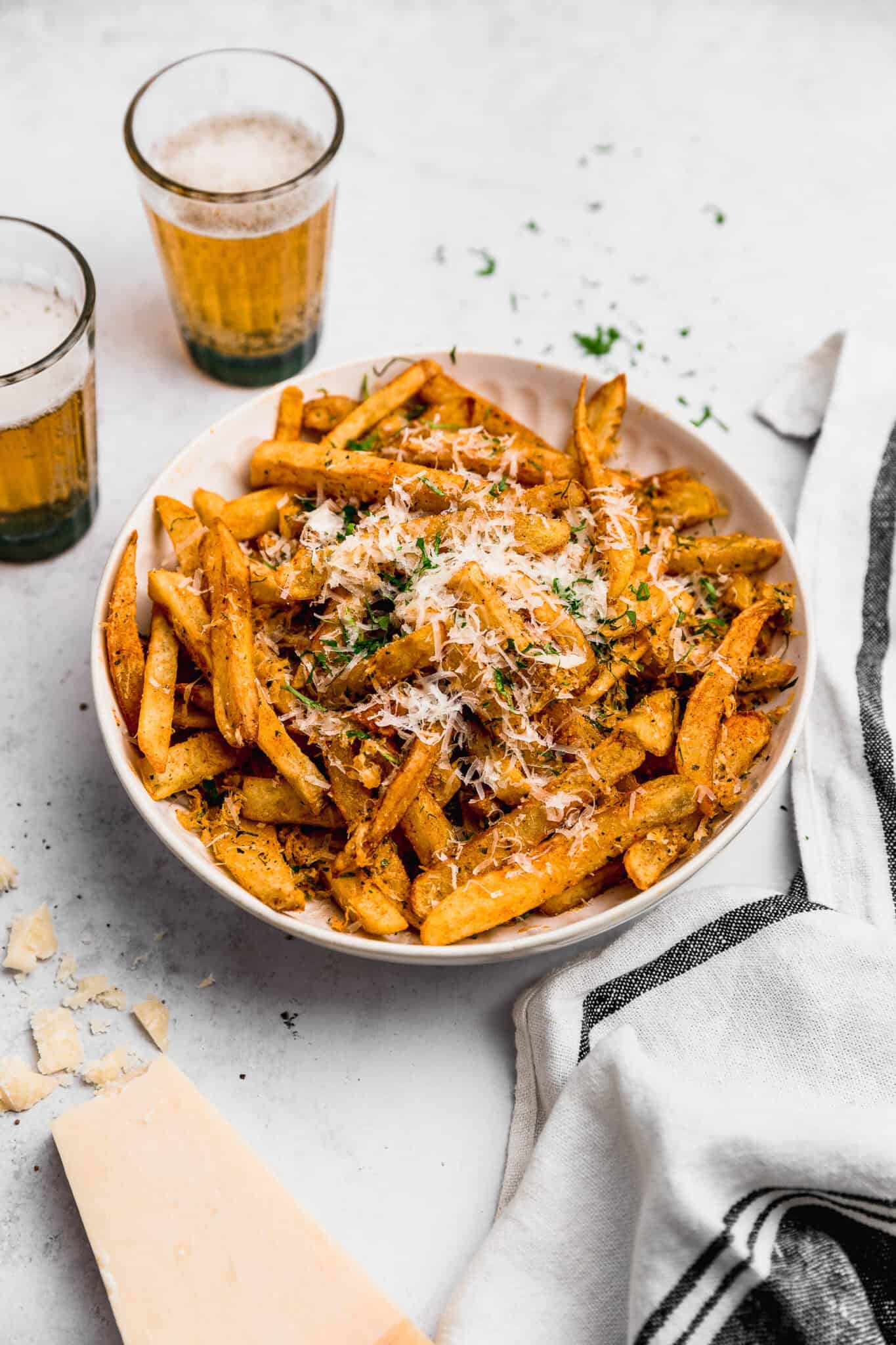 Crispy Garlic Parmesan Fries Recipe (Double Fried) | Cravings Journal