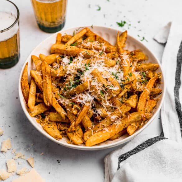 Crispy Garlic Parmesan Fries Recipe (Double Fried) | Cravings Journal