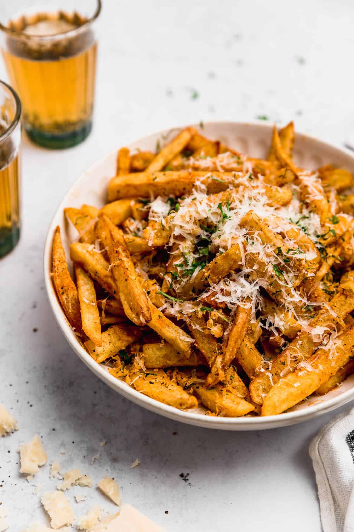 Crispy Garlic Parmesan Fries Recipe (Double Fried) | Cravings Journal