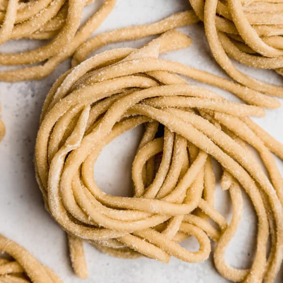 Homemade Hand-Rolled Pici Pasta with Easy Sauce | Cravings Journal