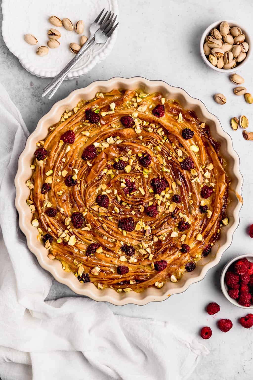 Crinkle Cake with Raspberries (Viral Phyllo Recipe) | Cravings Journal