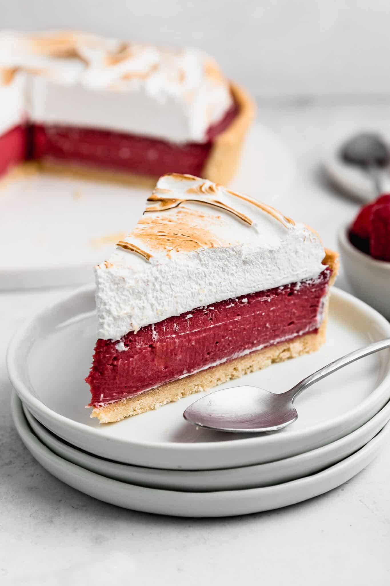 Raspberry Meringue Pie Recipe with Swiss Meringue | Cravings Journal