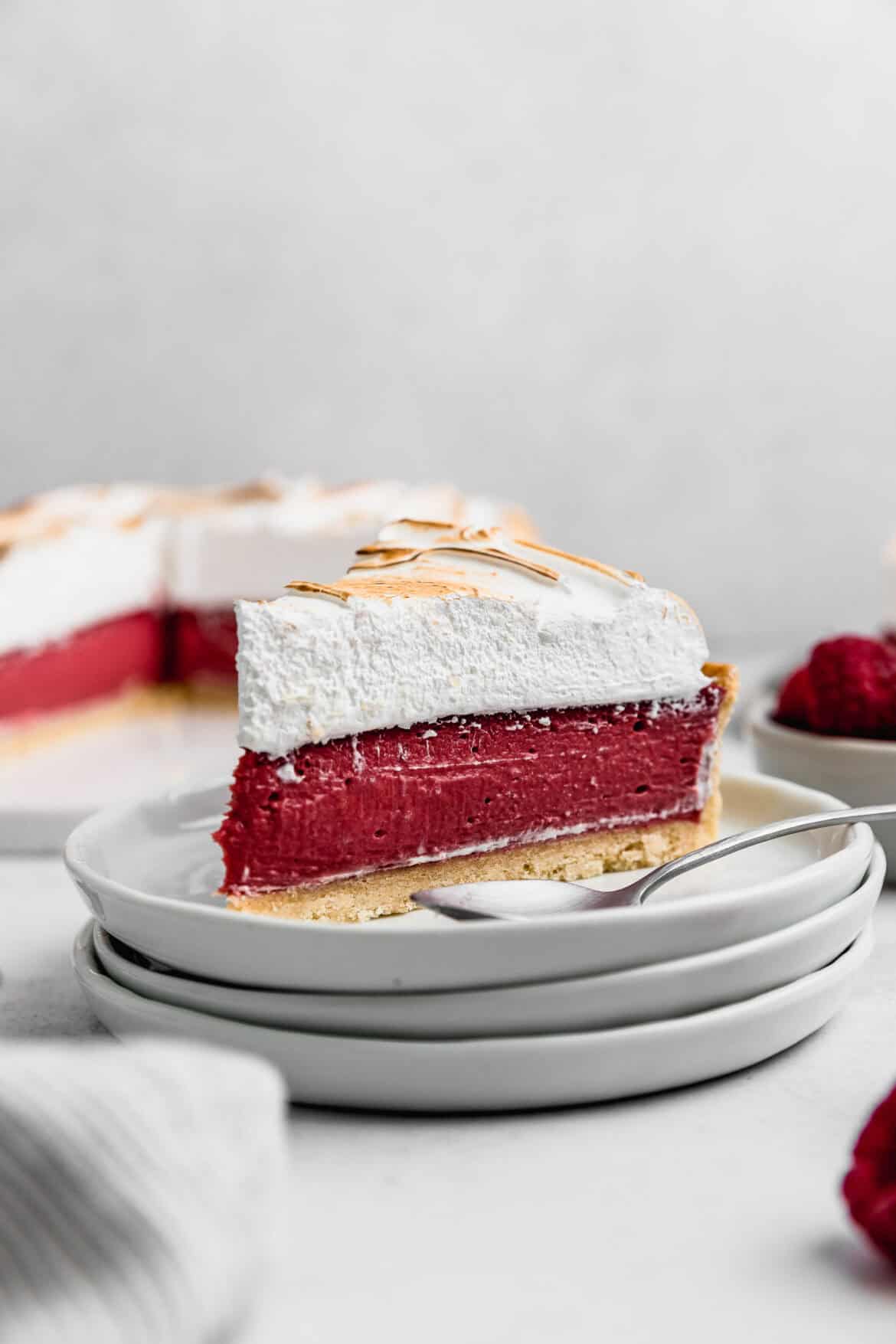 Raspberry Meringue Pie Recipe with Swiss Meringue | Cravings Journal