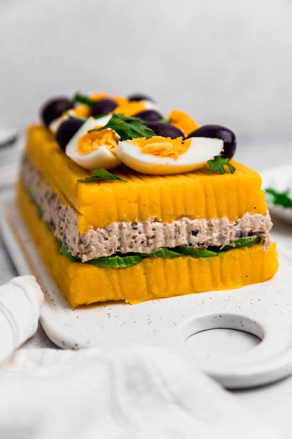 Peruvian Tuna Causa (Mashed Potato Layered with Tuna) | Cravings Journal